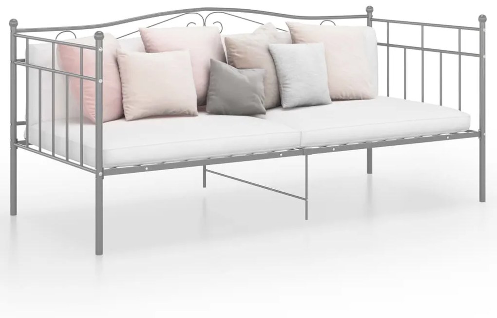 Rám postele/pohovky šedý kovový 90 x 200 cm,  324781