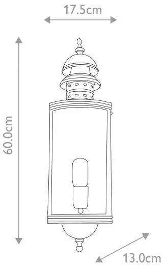 Elstead DOWNING-STREET-V - Venkovní svítidlo DOWNING STREET 1xE27/60W/230V IP44