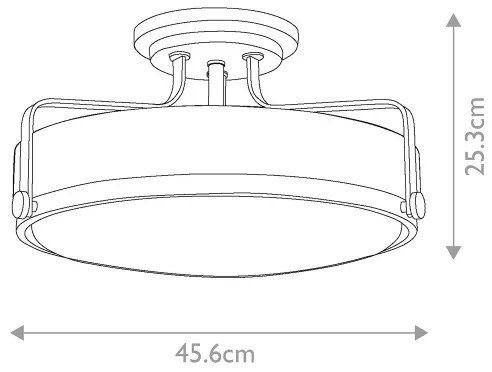 Hinkley HK-HARPER-SFM-HB - Přisazený lustr HARPER 3xE27/60W/230V mosaz