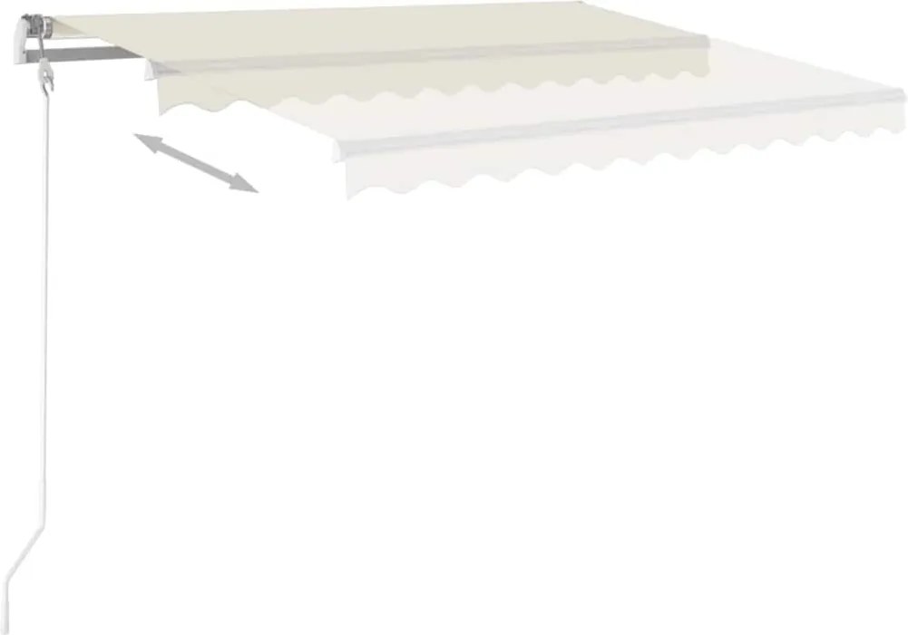 Ručně zatahovací markýza 400 x 350 cm krémová 3068977