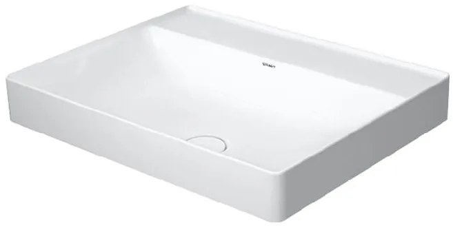 Duravit DuraSquare - Umyvadlová mísa 600x470 mm, bez přepadu, bez otvoru pro baterii, bílá 2354600070