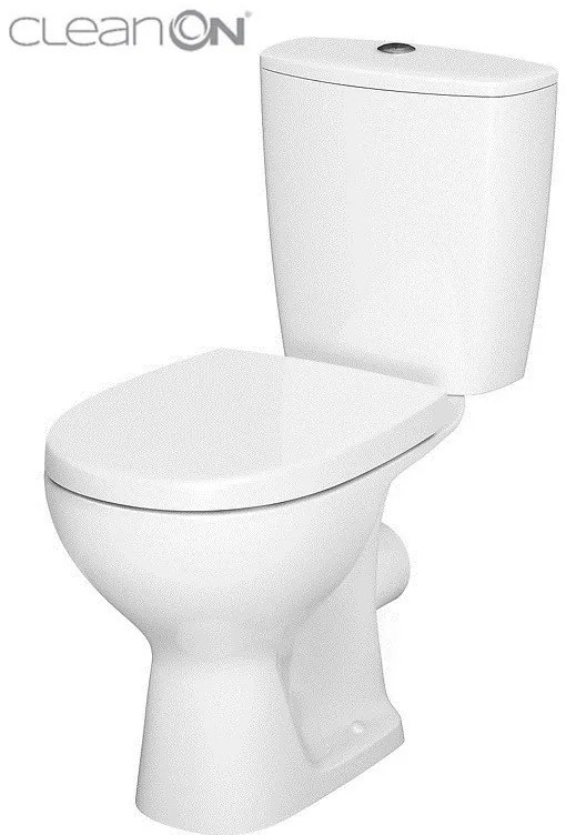 Cersanit ARTECO - WC kombi + antibakteriální sedátko s funkcí pomalého zavírání, horizontální odpad, K667-052