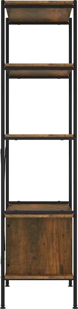 5patrový policový regál se skříňkou 80x40x163cm ocel a kompozit 336356