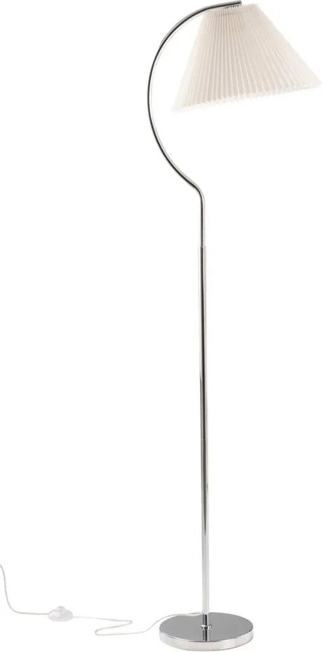 Bílá/v leskle stříbrné barvě látková stojací lampa (výška 165 cm) Celie – Jotex