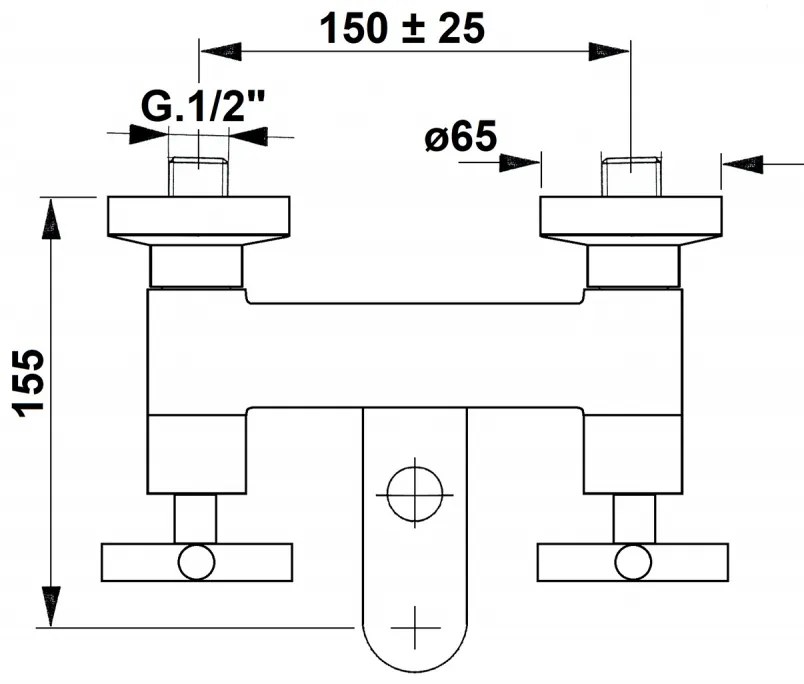 Sapho AXIA nástěnná vanová baterie, chrom 581