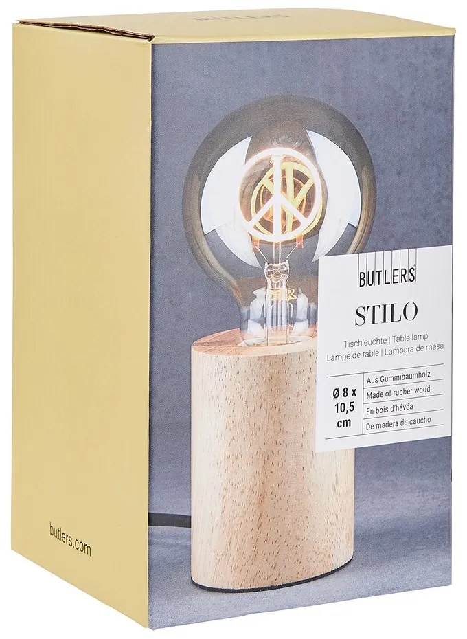 STILO Stolní lampa dřevěná kulatá 11 cm