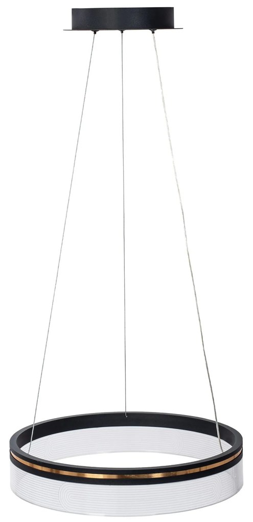 Toolight, LED závěsné svítidlo 40cm APP1191-CP, černá-zlatá, OSW-40022