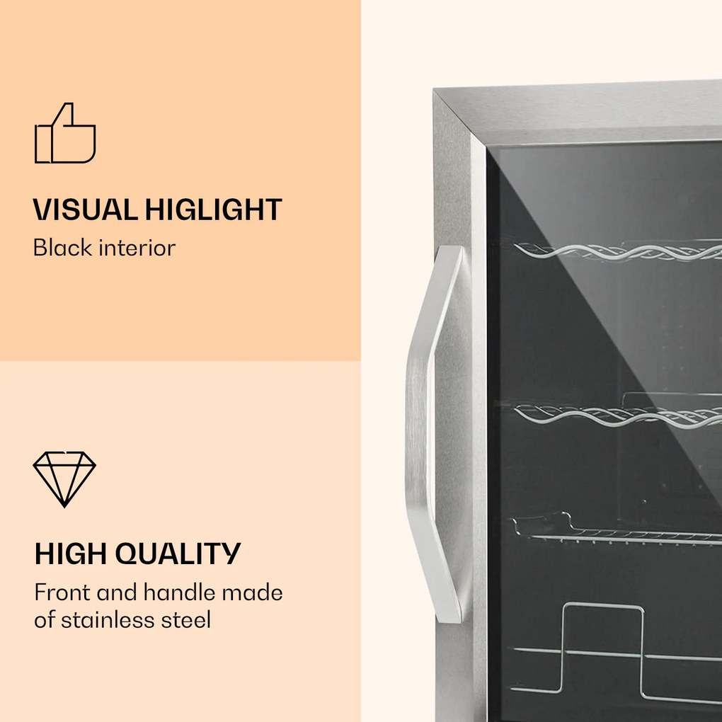 Klarstein Beersafe XL Mix It Edition, lednice, energetická třída D, LED, 4 police, skleněné dveře