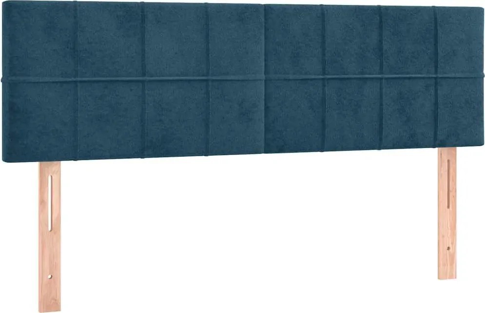 Box spring postel s matrací tmavě modrá 140x200 cm samet 3141309