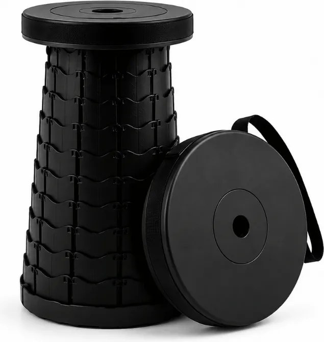 Kempingová stolička CAMPIO teleskopická 45 cm, černá