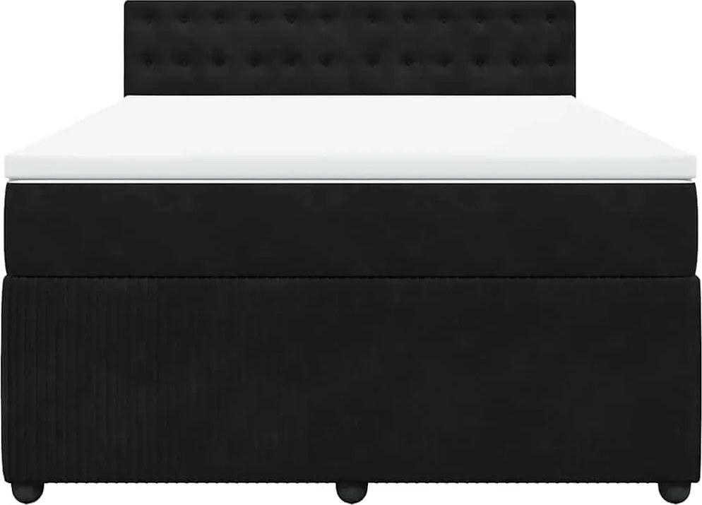 Box spring postel s matrací černá 160x200 cm samet 3287796