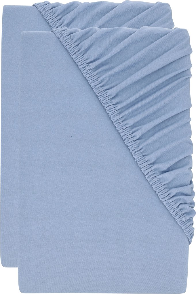 Livarno® Sada žerzejových napínacích prostěradel, 90–100 x 200 cm, 2dílná, modrá