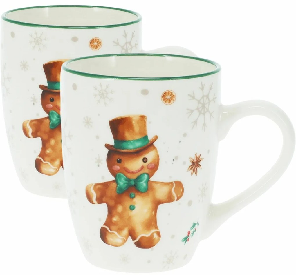 Sada 2 porcelánových hrnků Gingerbread 320 ml