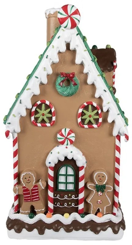Hnědá zdobená perníková chaloupka Gingerbread House - 28*28*51 cm