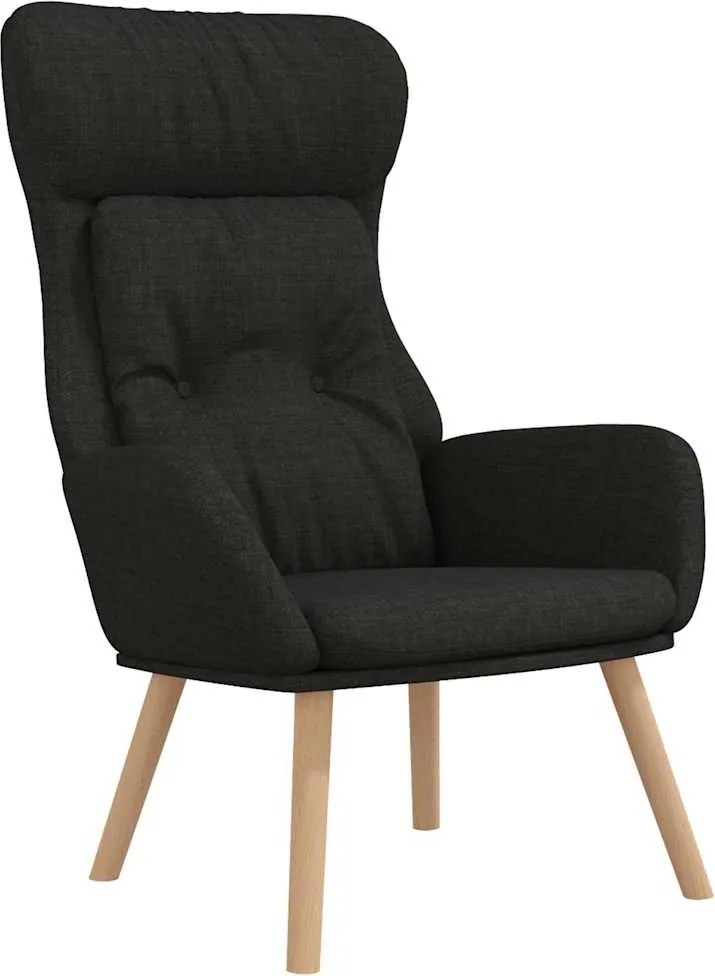 Relaxační křeslo s podnožkou černé textil 3097756