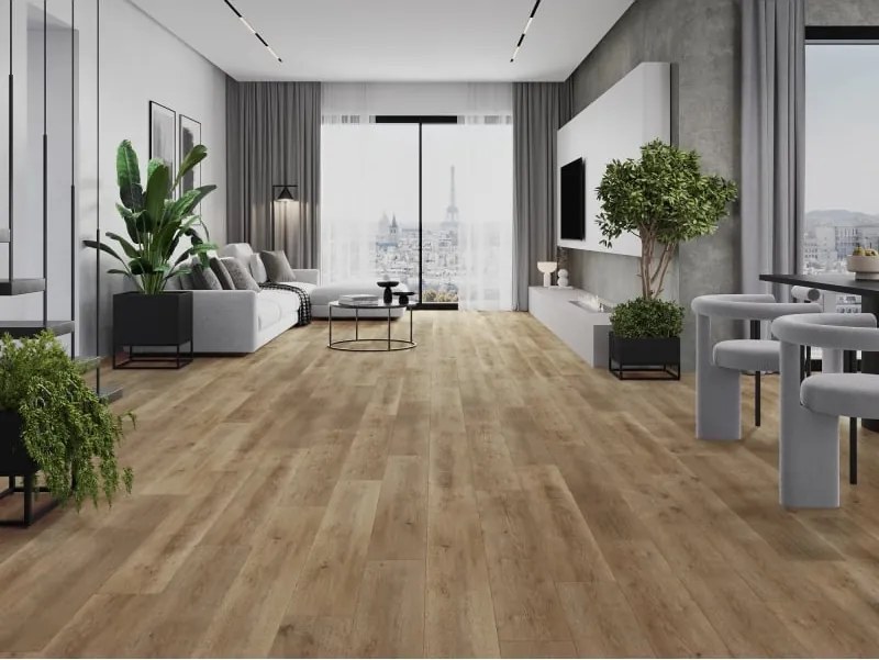 Mexen Spirit Lake vzorek vinylových panelů SPC 6,5 mm, podložka IXPE 1,5 mm, 4 V-drážka, dub - F1001-S