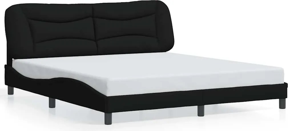 Rám postele bez matrace Hvar černý 180 x 200 cm textil 3207788