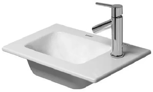 Duravit ME by Starck - Umývátko nábytkové 43x30 cm, bez přepadu, s otvorem pro baterii, bílá 0723430041
