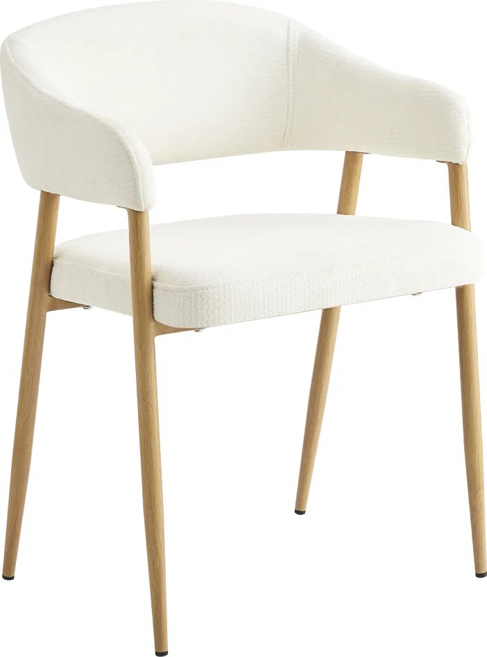 Designové jídelní křeslo, krémová/buk, NIZAR TYP 1