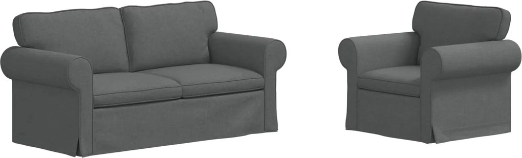 Set pohovek 2 ks Tmavě šedá textil 3407531