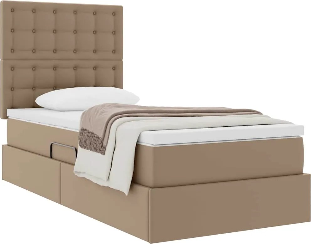 Postel s úložným prostorem Cappuccino 100 x 200 cm Umělá kůže 3371656