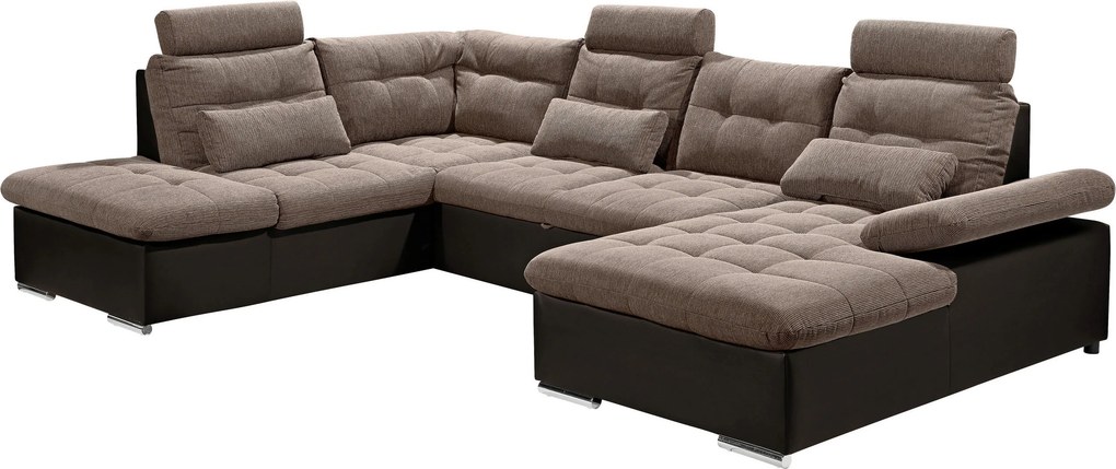 XXXLutz ROHOVÁ SEDAČKA, textil, kompozitní dřevo, tmavě hnědá, světle hnědá MID.YOU - Sedací soupravy - 002220017416