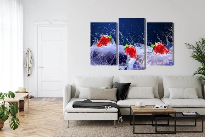 Vícedílný obraz Jahody Na Ledu Nedostatek Nedostatek Plátno Canvas 90x60
