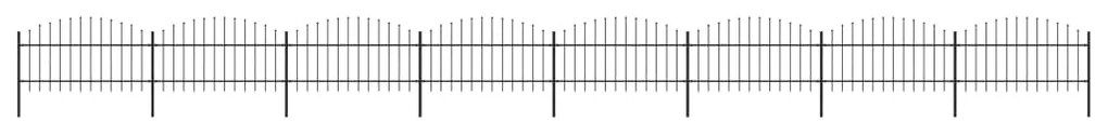 277728 vidaXL Zahradní plot s hroty ocel (1–1,25) x 13,6 m černý