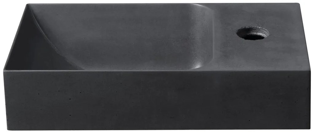 Sapho Sapho, PICCOLINO betonové umyvadlo 30,8x17cm, baterie vpravo, antracit, PK30516