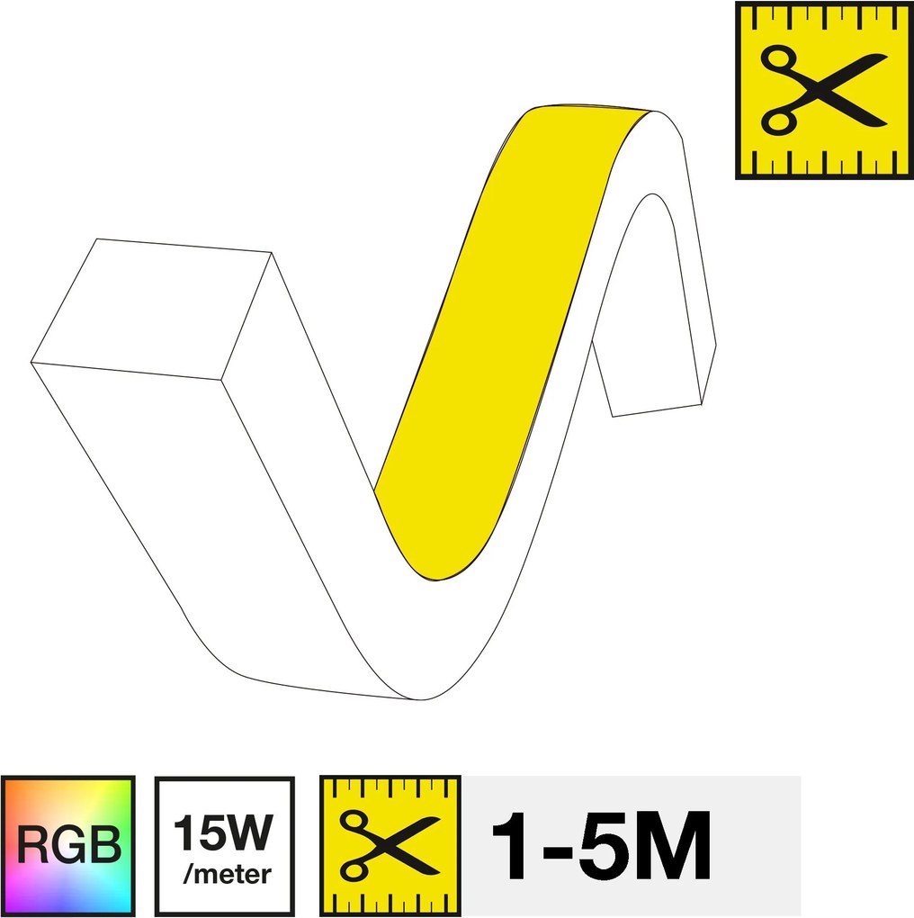 SLC SM16031 LED pásek SLC NEON FLEX TOP RGB 15W 337LM 1-5M IP67 - TLG