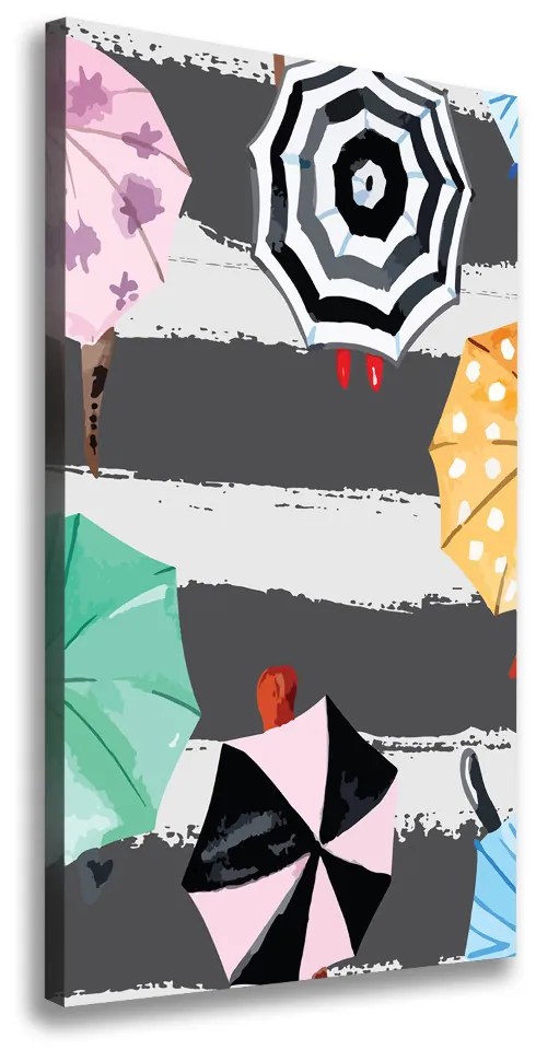 Wallmuralia Vertikální Foto obraz na plátně Barevné deštníky 50x100