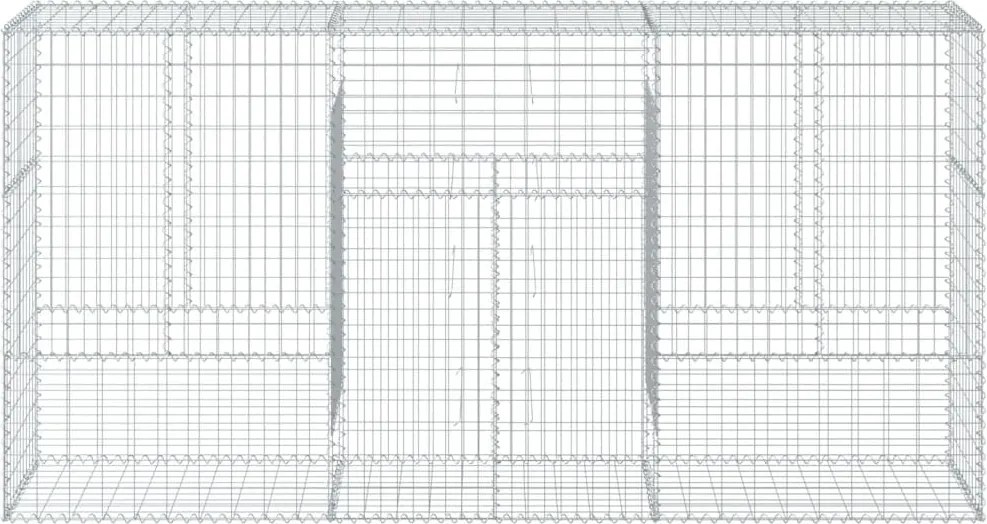 Gabionový koš s víkem 300 x 50 x 150 cm pozinkované železo 3295156