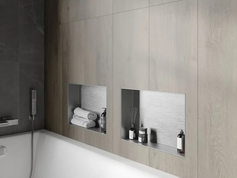 Mexen X-Wall-NR nástěnná police bez límce 45 x 30 cm, inox - 1911453010