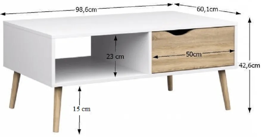 Konferenční stolek OSLO 75384, bílá