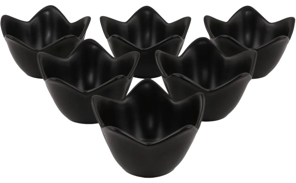 Sada 6 keramických misek Lotus 11,8 cm, černá