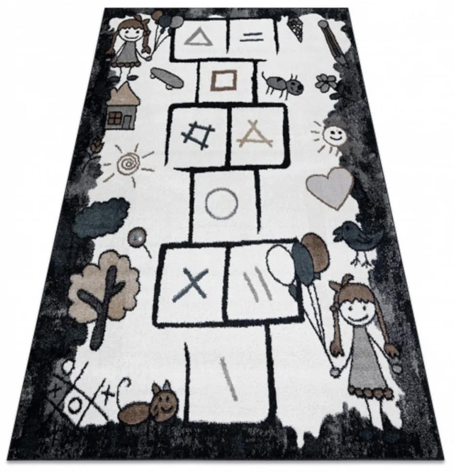 Dětský kusový koberec Skákací panák černý, Velikosti 80x150cm