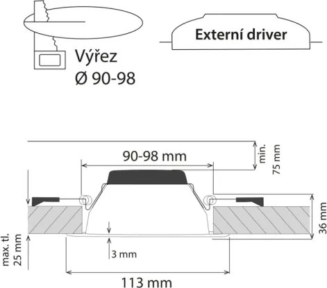 McLED Podhledové LED svítidlo Faro RN10 10W 3000K IP44 ML-412.131.32.0
