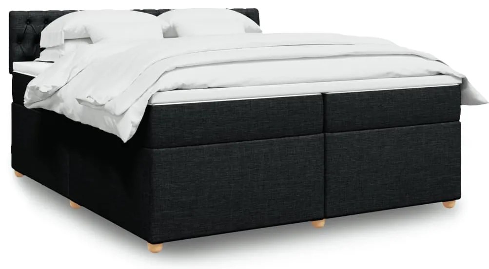 Box spring postel s matrací černá 200x200 cm textil 3289096