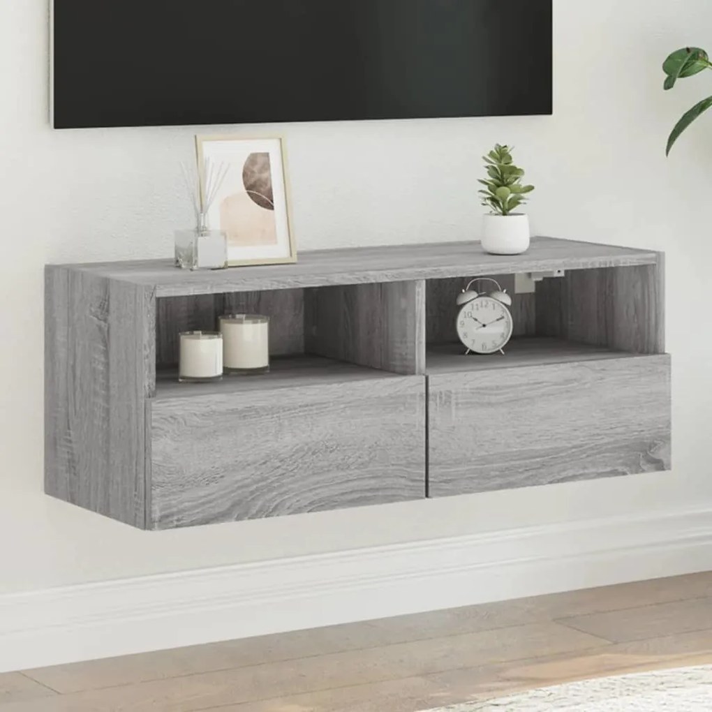 vidaXL Nástěnná TV skříňka 80x30x30 cm kompozitní dřevo [836870] Barva: Betonová šedá