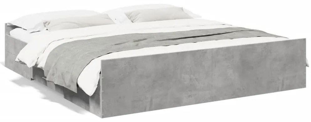 Rám postele se zásuvkami betonově šedý 180 x 200 cm kompozit,  3280275