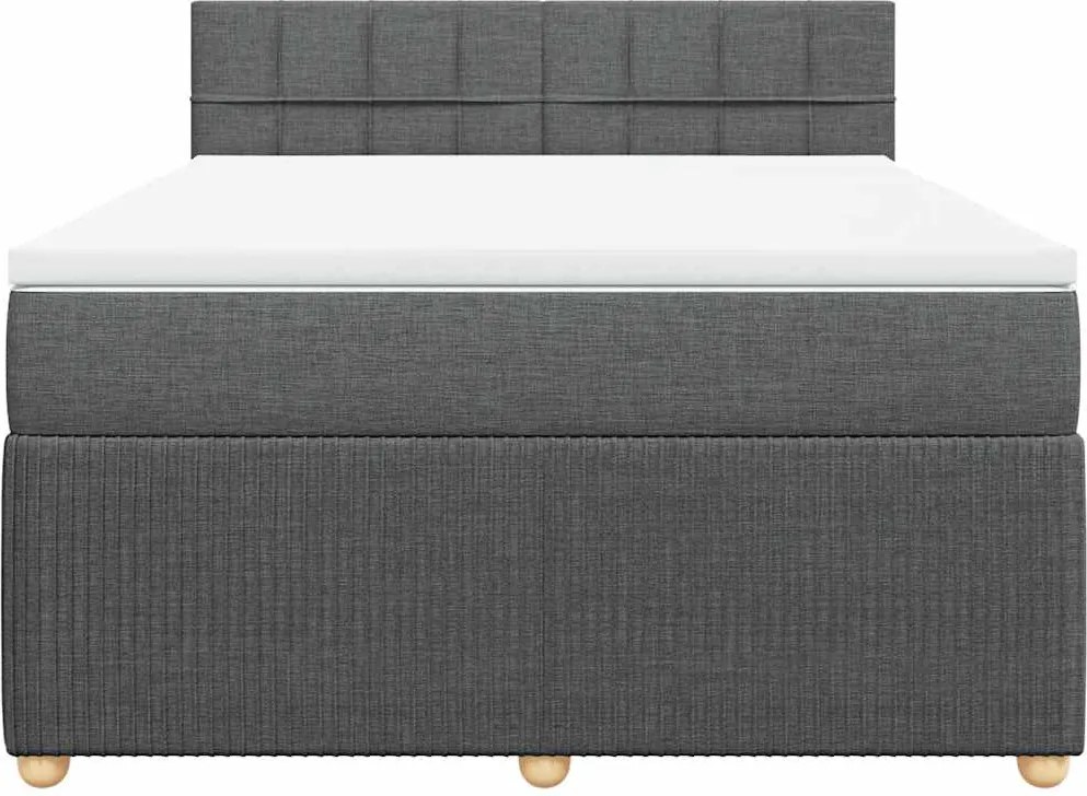 Box spring postel s matrací tmavě šedý 140 x 190 cm textil 3287452