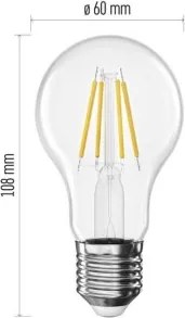 Emos lighting LED žárovka Filament A60 / E27 / 3,4 W (40 W) / 470 lm / neutrální bílá 1525733497