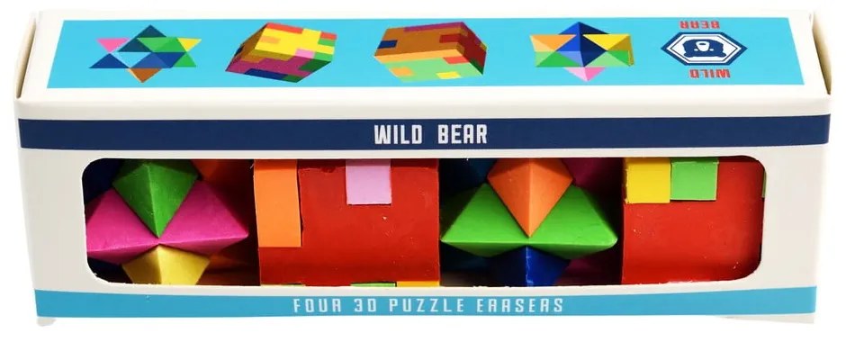 Sada 4 gum v designu skládaček Wild Bear – Rex London