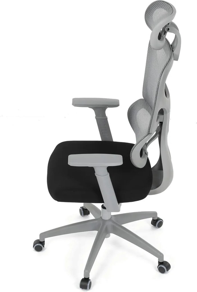 Ergonomická kancelářská židle RENEE - šedá síťovina / černá látka