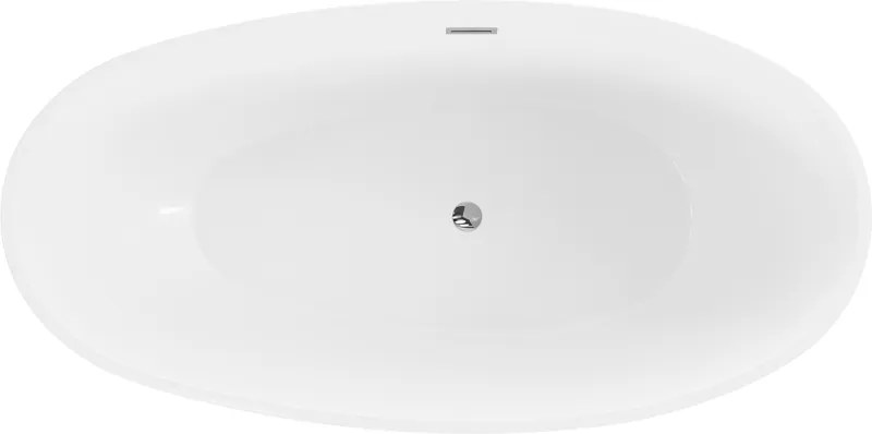 Mexen Bilbao, volně stojící vana 180 x 90 cm, bílá-černá, chromový přepad, 51311809075-01