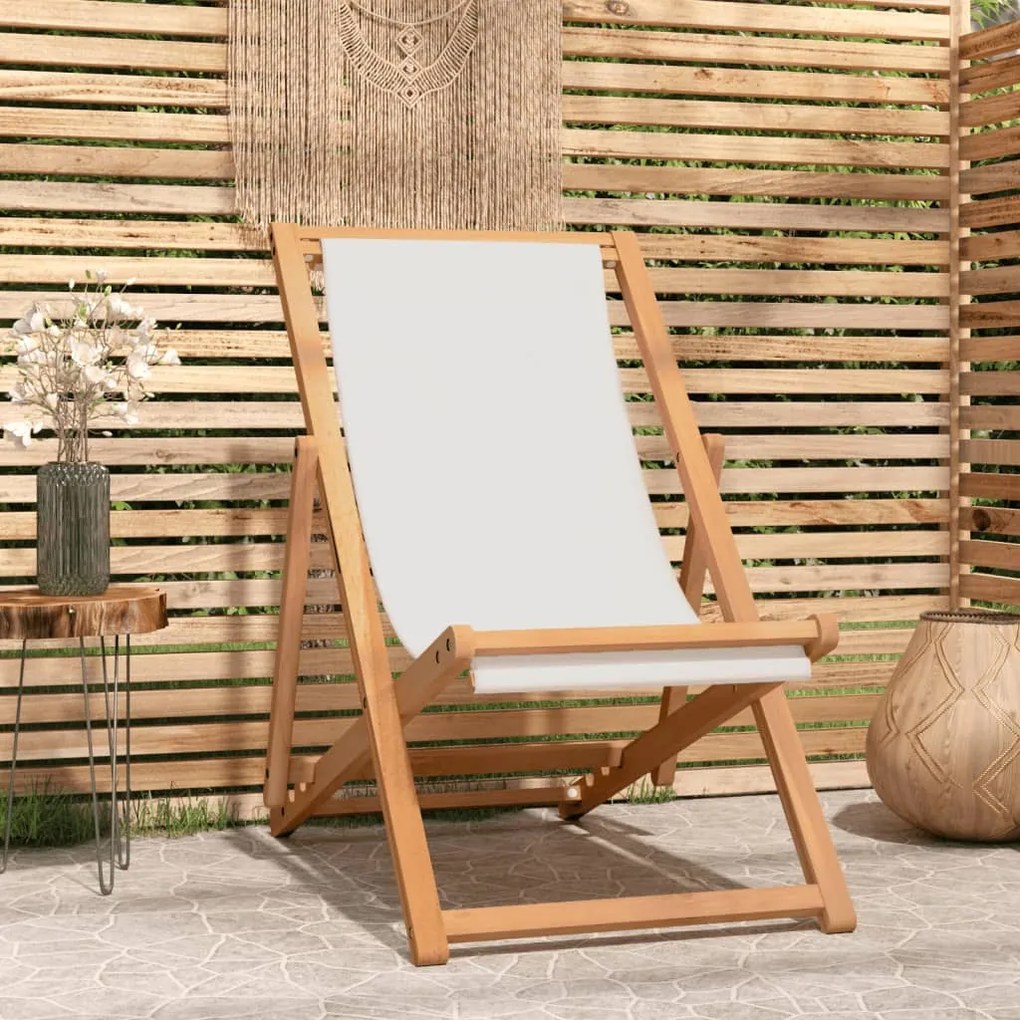 vidaXL Marketos Kempingová židle teak 56 x 105 x 96 cm krémová