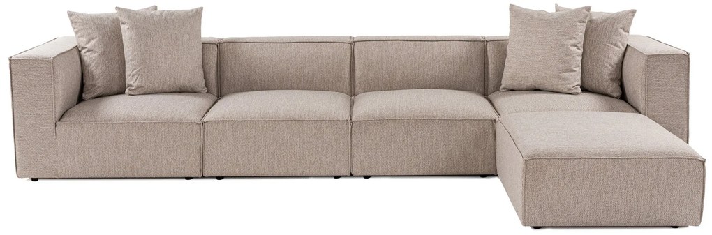 Hanah Home Pohovka SORA s pufem béžová 430 cm