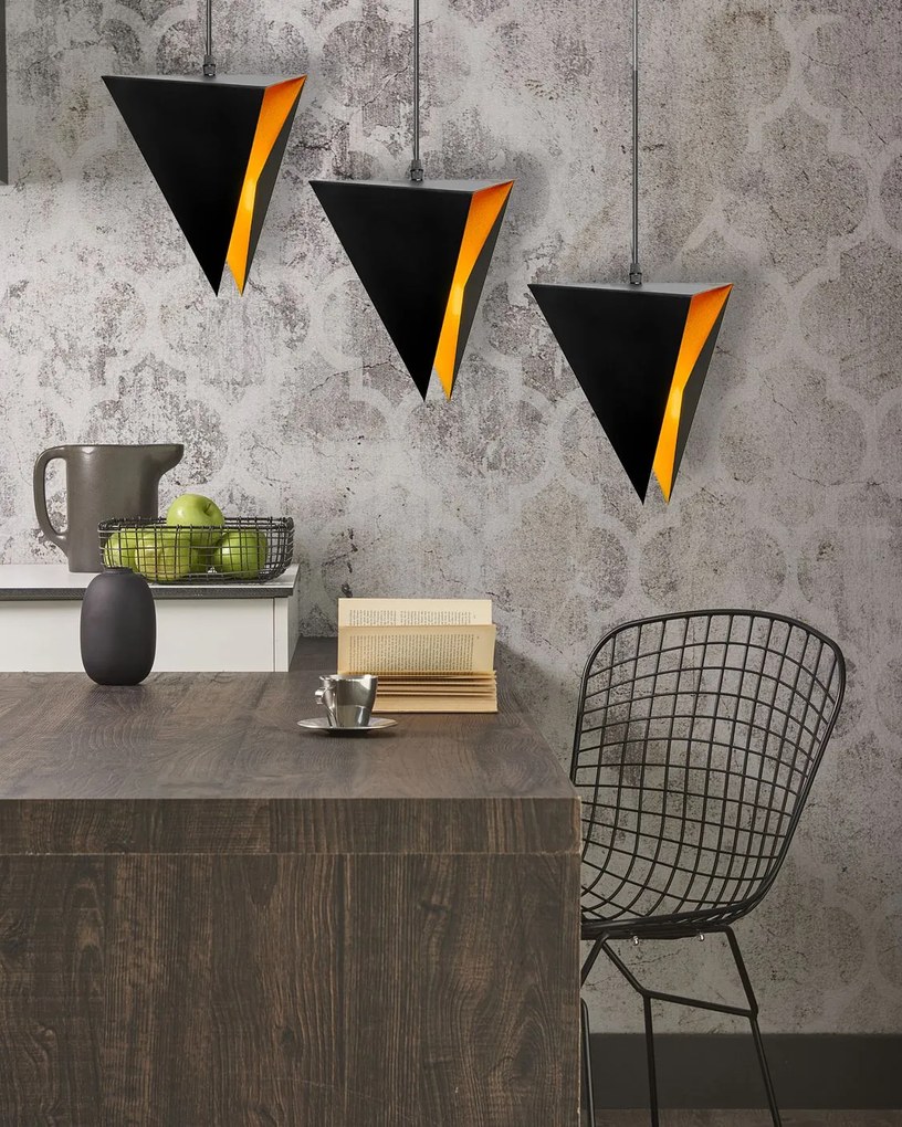 Toolight - Trojúhelníková stropní lampa 3xE27 APP254-3CP, černá, OSW-08009