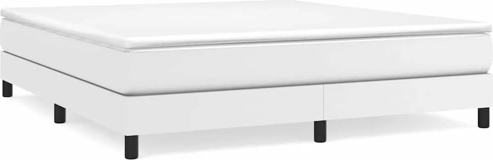 Box spring postel s matrací bílá 180x200 cm umělá kůže 3144274