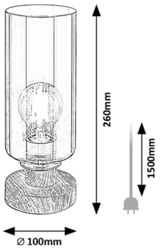 RABALUX Stolní moderní lampa TANNO, 1xE27, 25W, hnědá 0074120